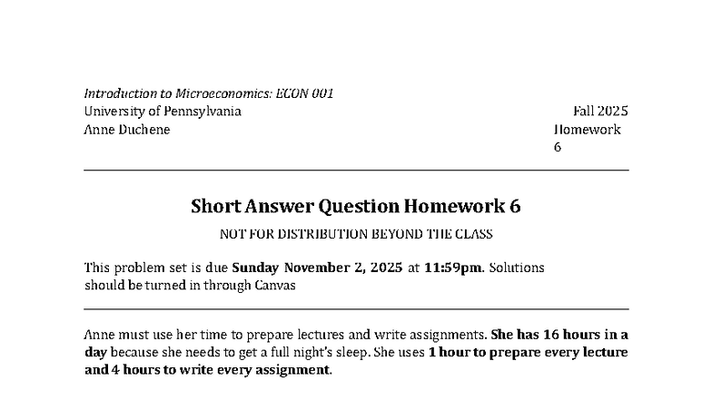 Microeconomics Homework 6: ECON 001 - PPF Analysis & Advantages - Studocu