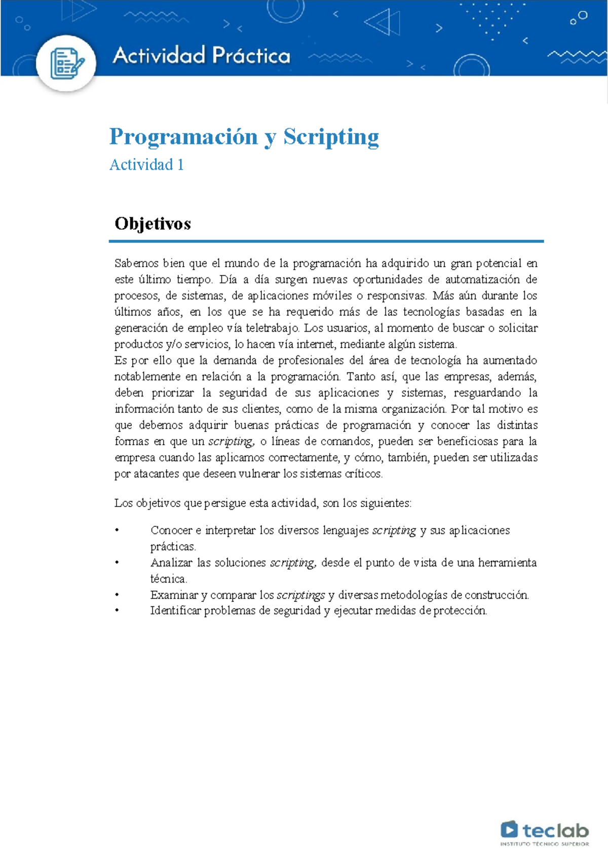 Programación y Scripting: Actividad 1 - Seguridad en Scripts (API 1 ...