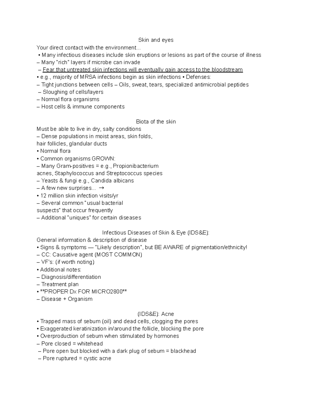 Infectious Diseases of Skin & Eye (IDS&E): Overview and Key Pathogens ...