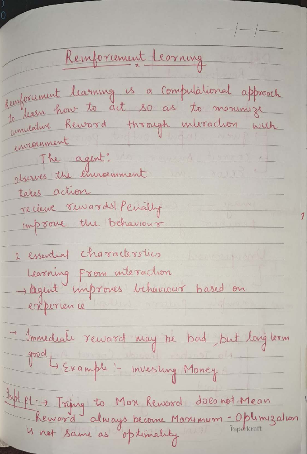 Reinforcement Learning Overview: Key Concepts and Methods (CS101) - Studocu
