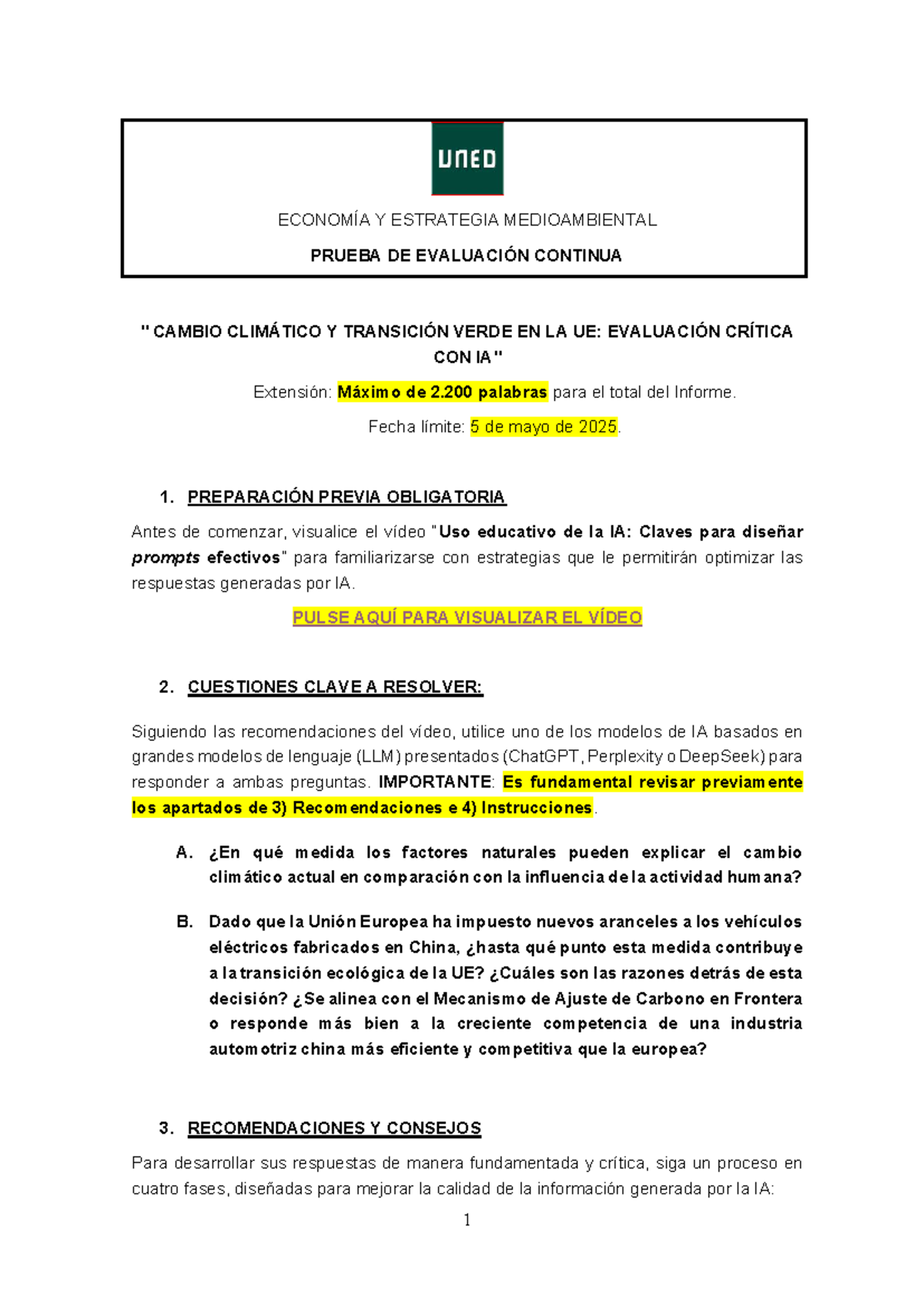 ECON 202: Prueba de Evaluación Continua sobre Cambio Climático y ...