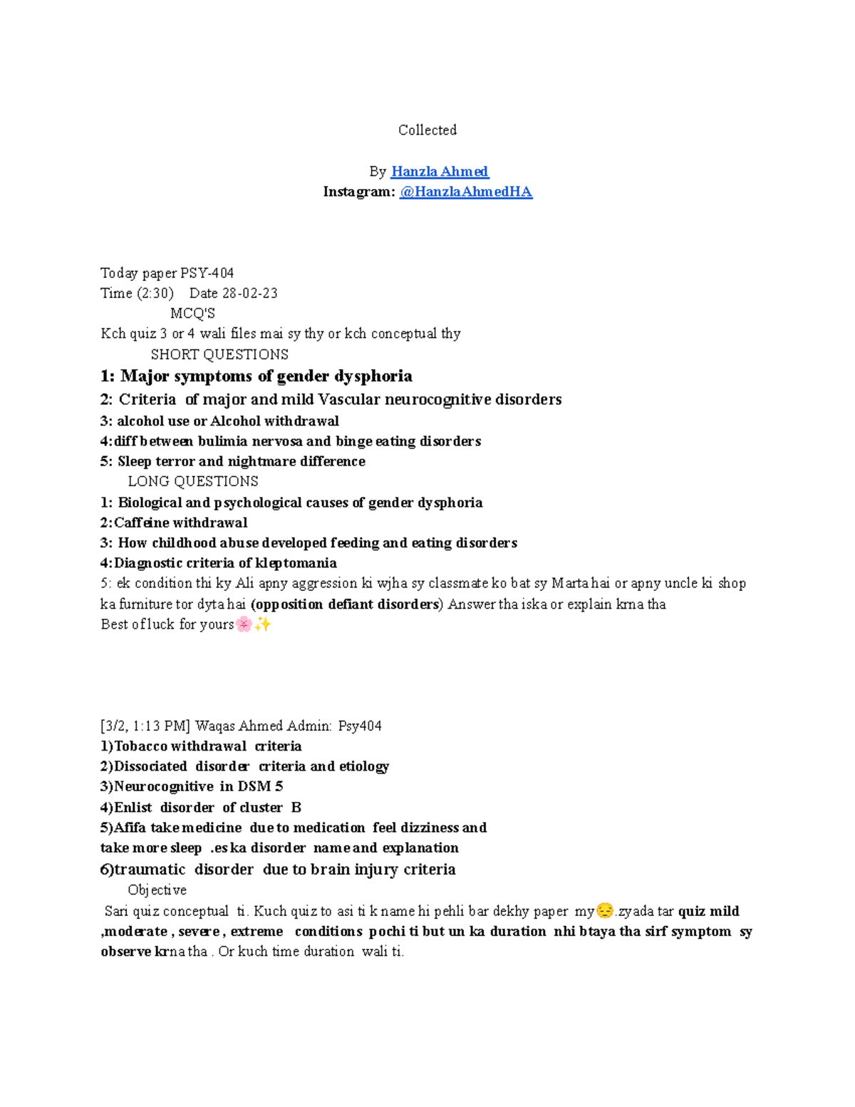 PSY-404 Final Exam 2023: Key Concepts, Questions & Answers - Studocu