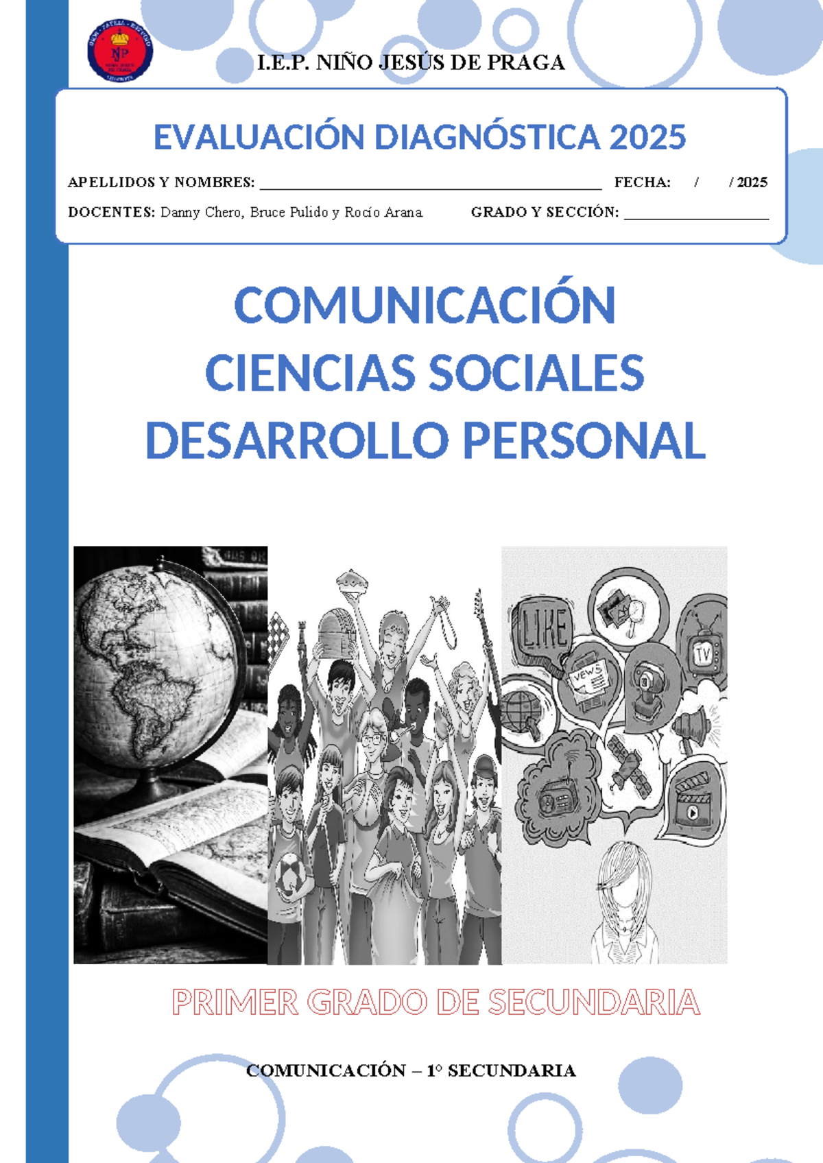 Prueba Diagnóstica COMU CCSS DPCC 1RO y 2DO Secundaria 2025 - Studocu