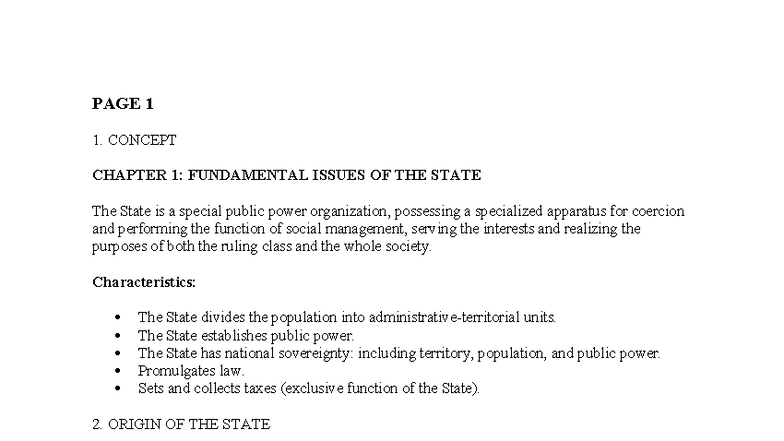 LHS 101: Fundamental Issues of the State - Chapter 1 Overview - Studocu