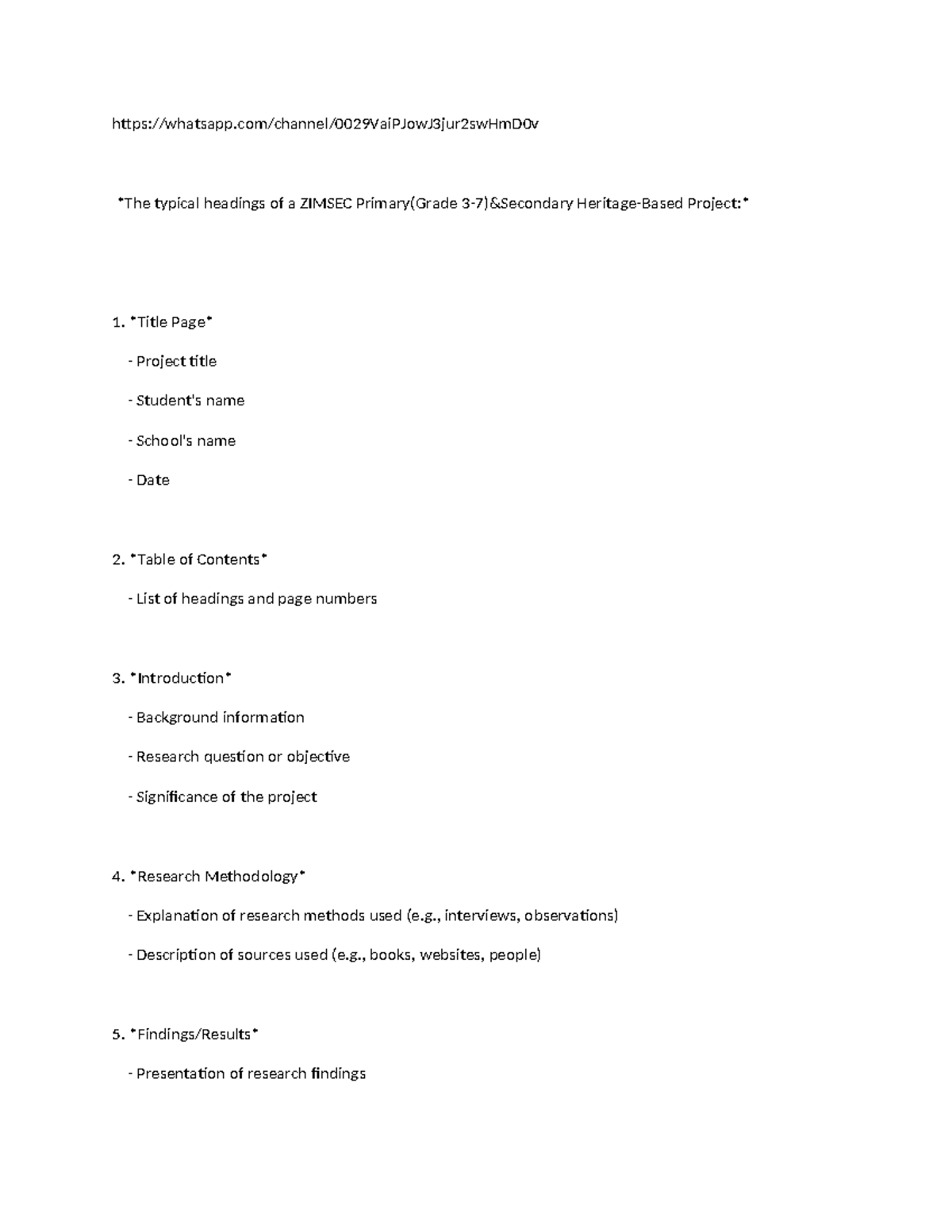 ZIMSEC Grade 1 School Based Projects (SBPs) Guidelines and Insights ...