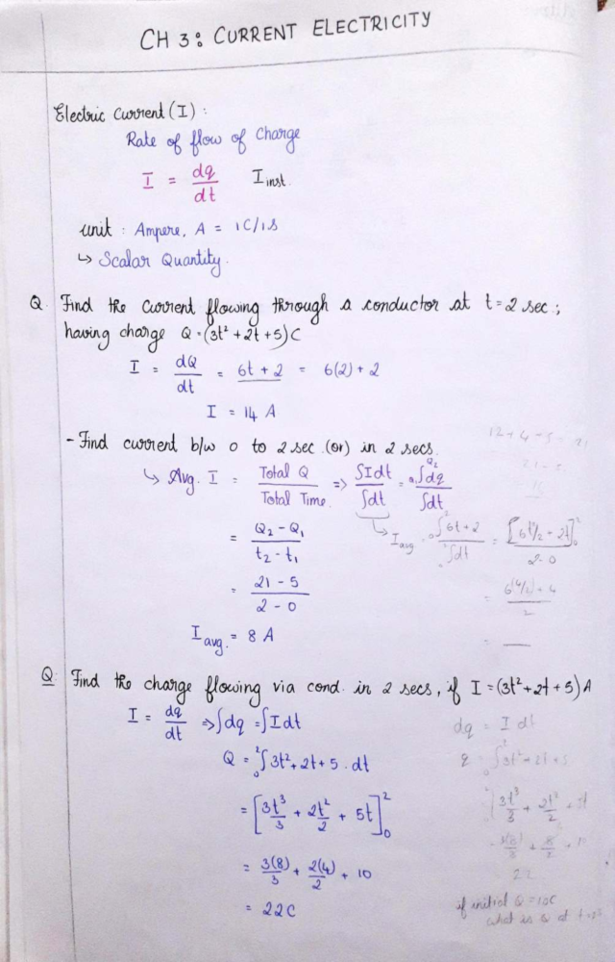 CH 3: Current Electricity - Detailed Handwritten Notes - Studocu