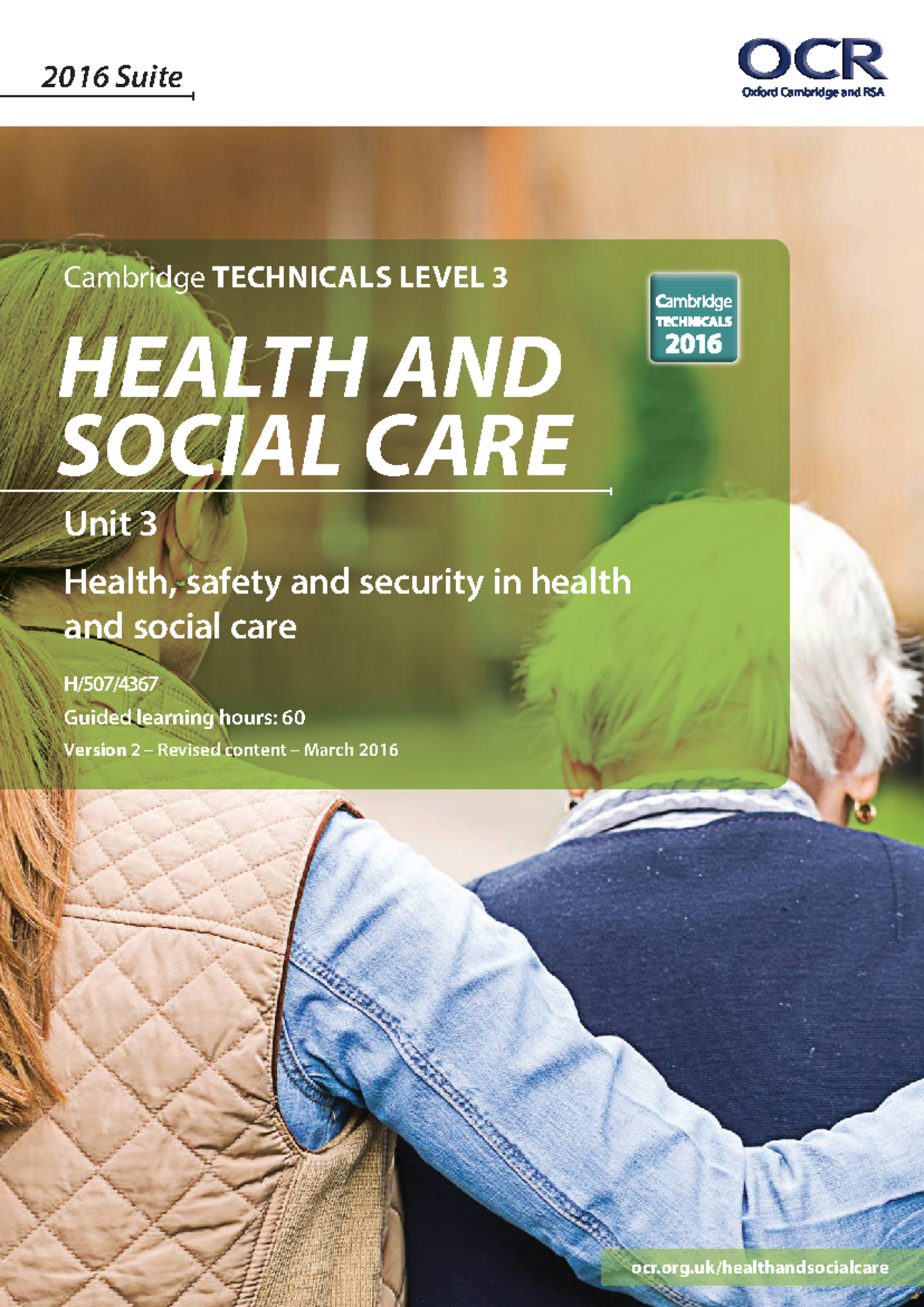 OCR Level 3 Unit 3: Health, Safety & Security in Health and Social Care - Studocu