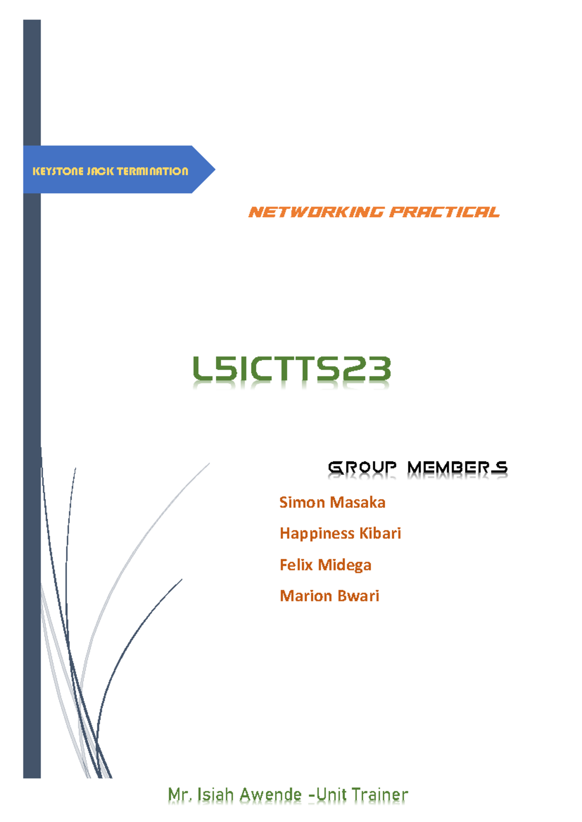 Keystone Jack Termination Practical Group Work - Studocu