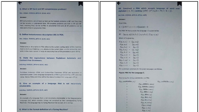 Atcd3 - PDA and Turing Machine Concepts for Unit 3 - Studocu