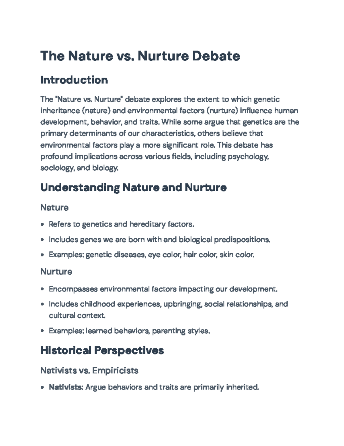 Mental Health and the Nature vs. Nurture Debate (PSY 101) - The Nature ...