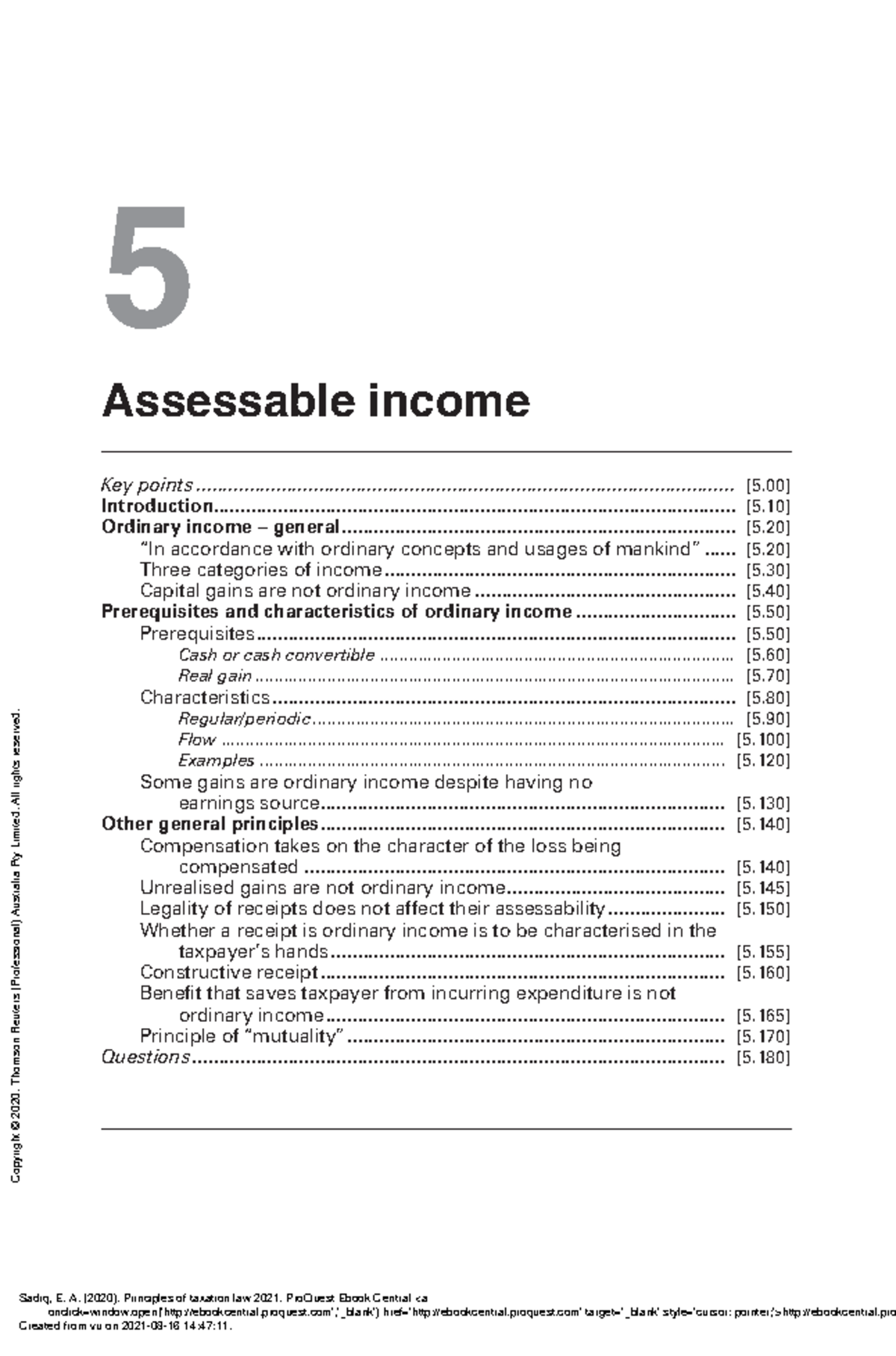 Chapter 5: Assessable Income in Taxation Law (Principles) - PDF - Studocu