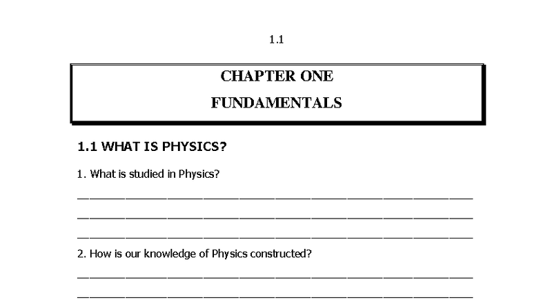 CHAP 1 FUNDAMENTALS: Understanding Physics and Matter - Studocu