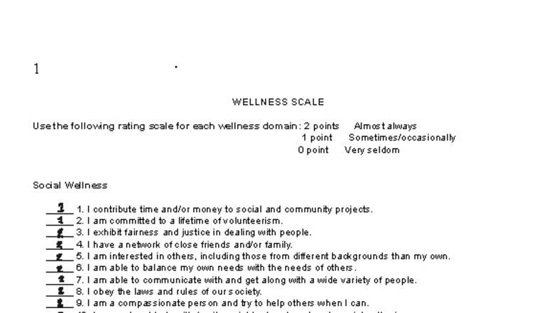 Wellness Inventory 2: Comprehensive Assessment of Wellness Domains ...