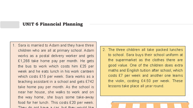 UNIT 6 Financial Planning: Budgeting for Sara's Family - Studocu