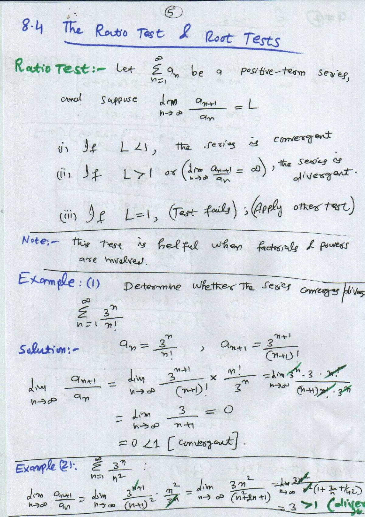 Week 18; 11.4 Ratio and Root Tests Explained - Studocu