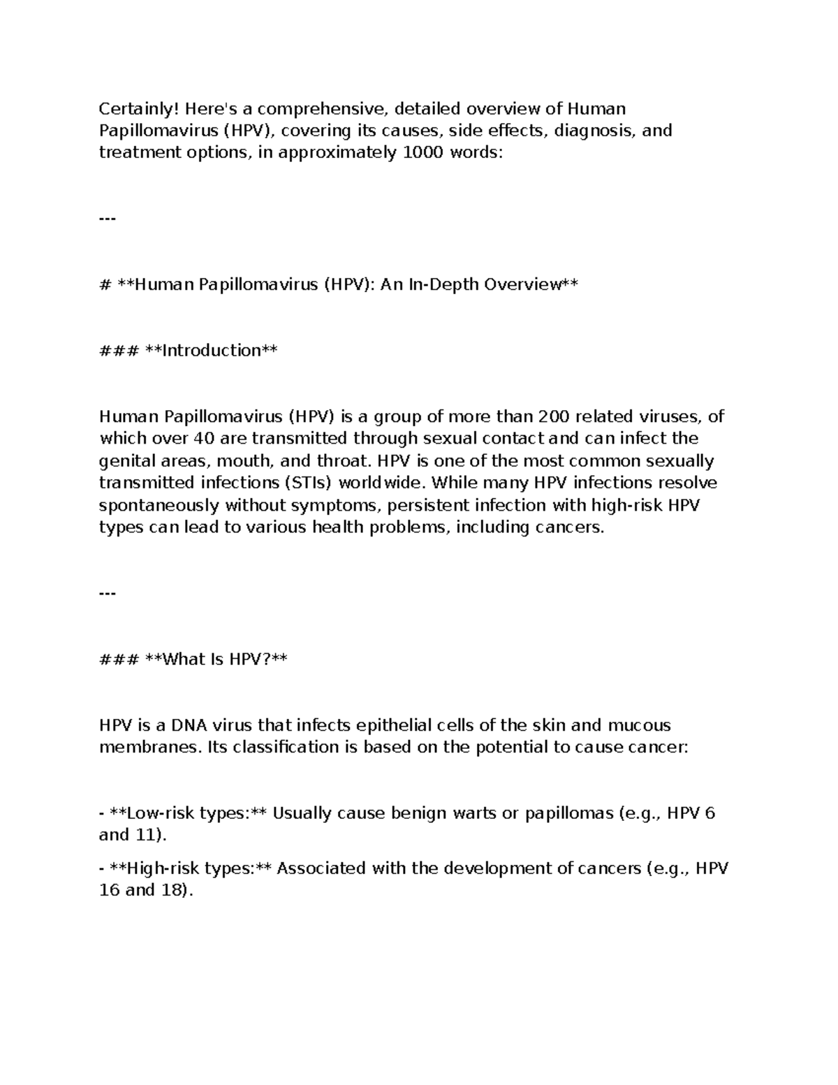 HPV - Comprehensive Overview of Human Papillomavirus (HPV) - Studocu