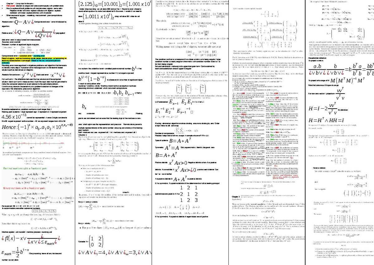 DSA2102 Cheat Sheet - Computer Arithmetic Overview and Key Concepts - Studocu