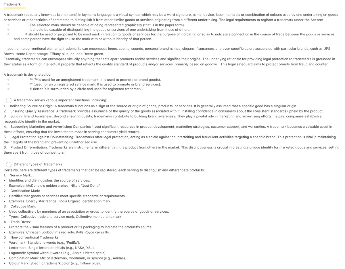 Trademark Law Notes - Overview and Requirements - Studocu