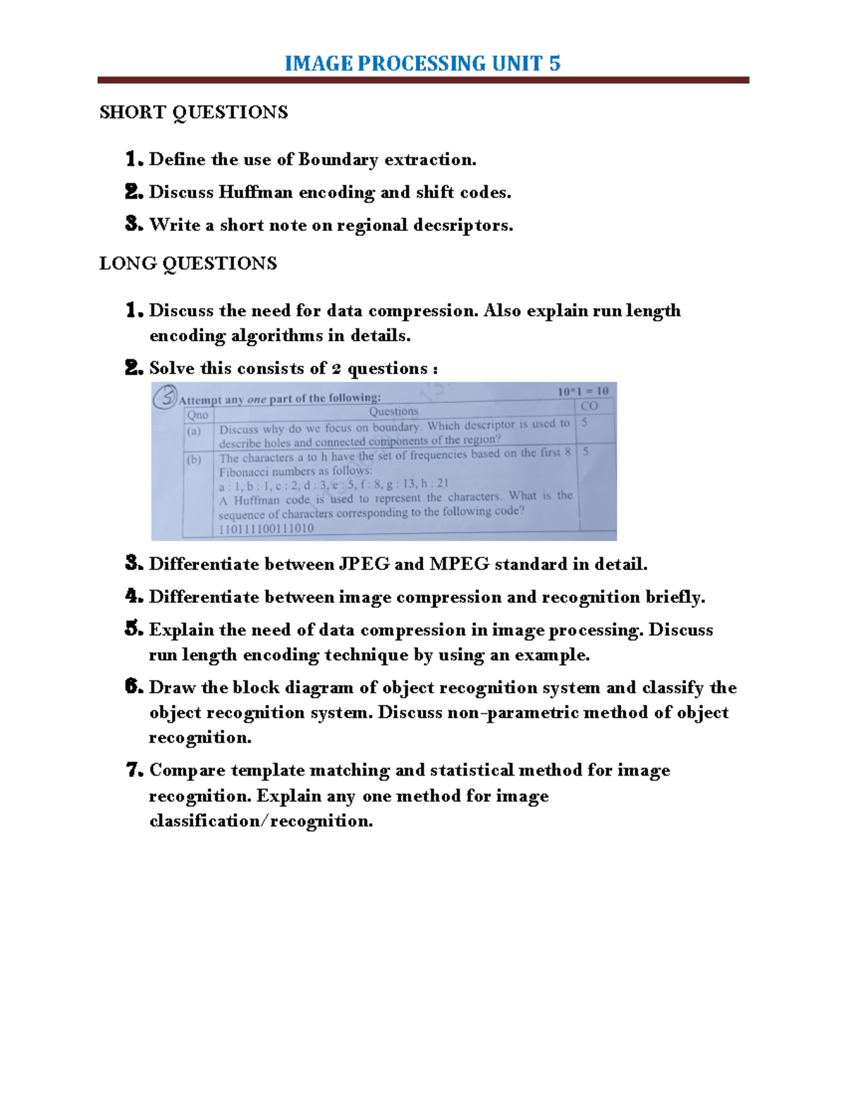 IP 5 - Image Processing Short & Long Question Notes - Studocu