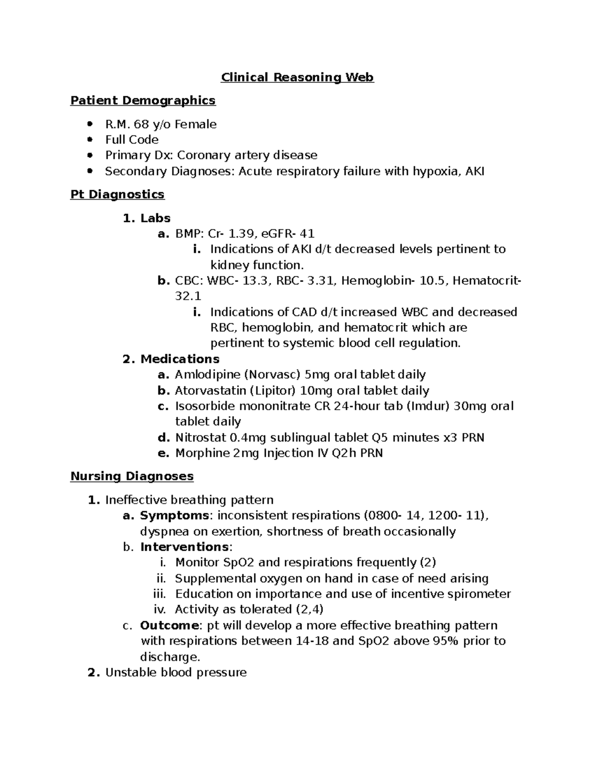 Clinical Reasoning Web - Clinical Reasoning Web Patient Demographics R ...