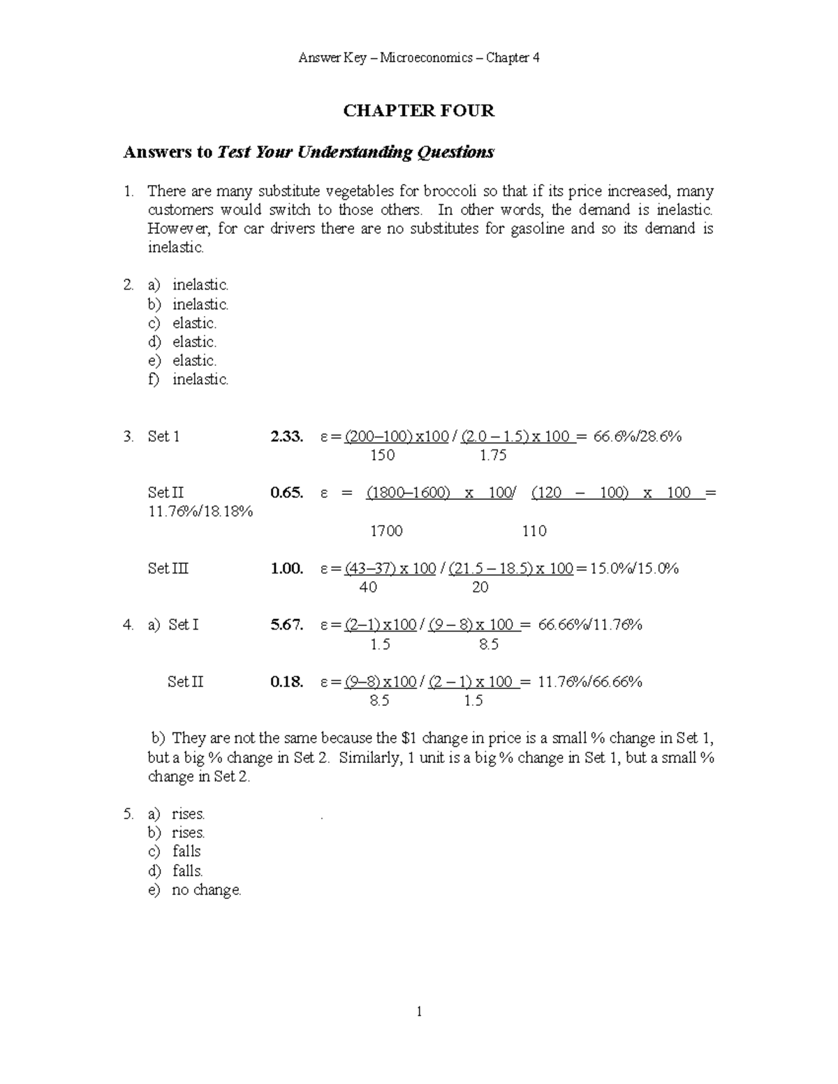 Chapter 4 Answer Key Chapter Four Answers To Test Your Understanding