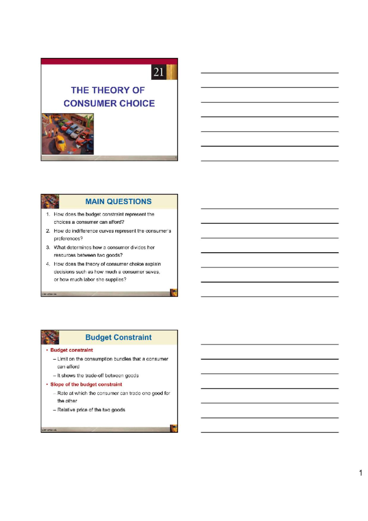 Chapter 21: The Theory of Consumer Choice - Key Concepts and Questions ...