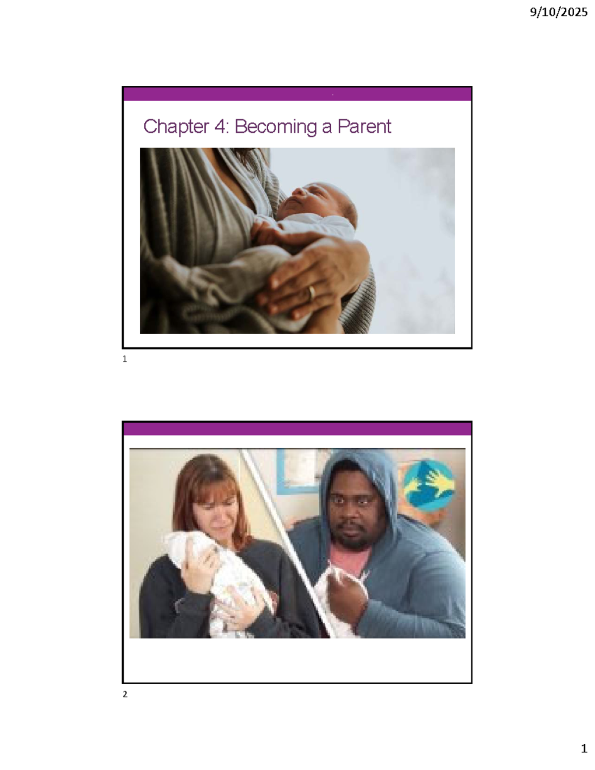 Chapter 4: Preparing for Parenthood & New Challenges (PSY101) - Studocu