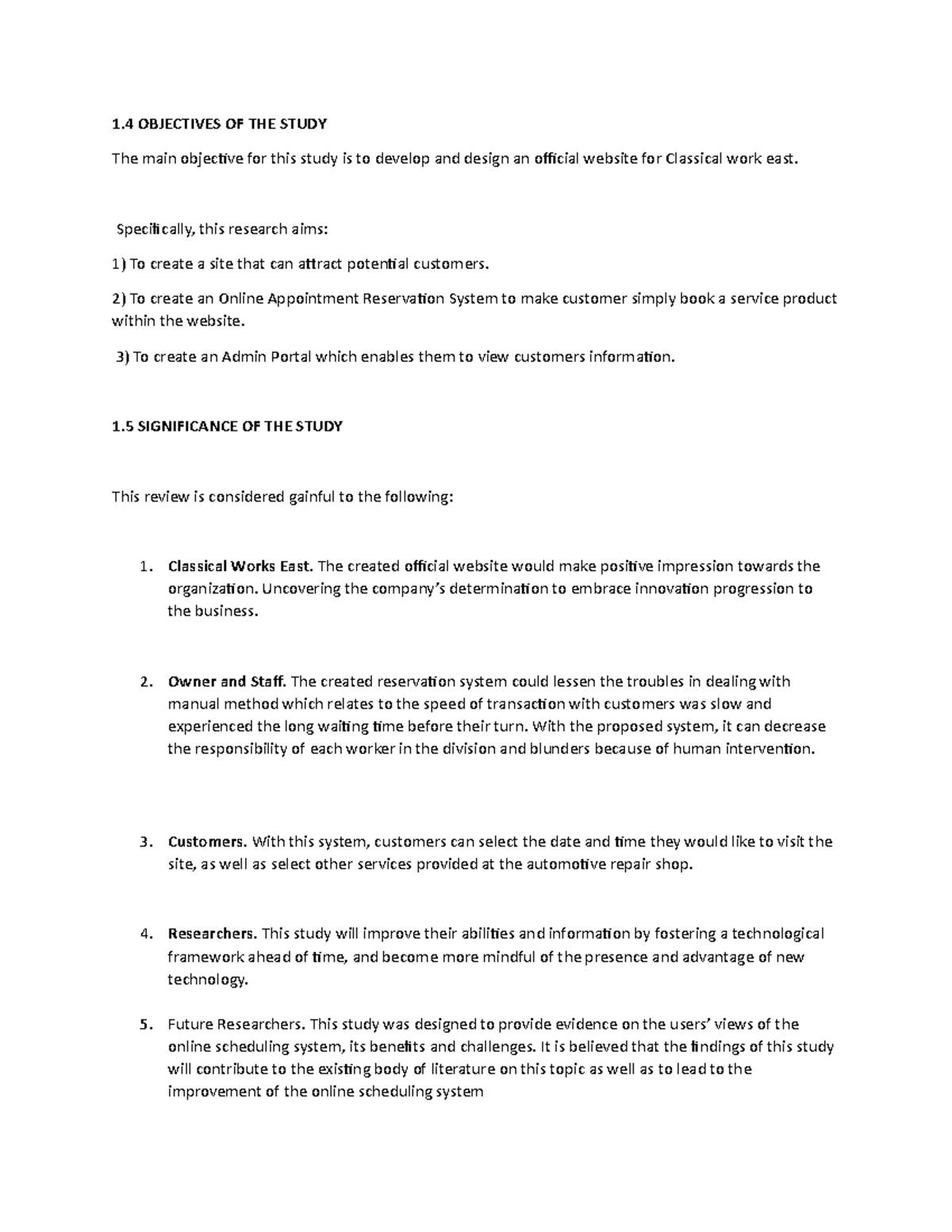 Chapter 1: Objectives & Significance of the Official Website Project ...