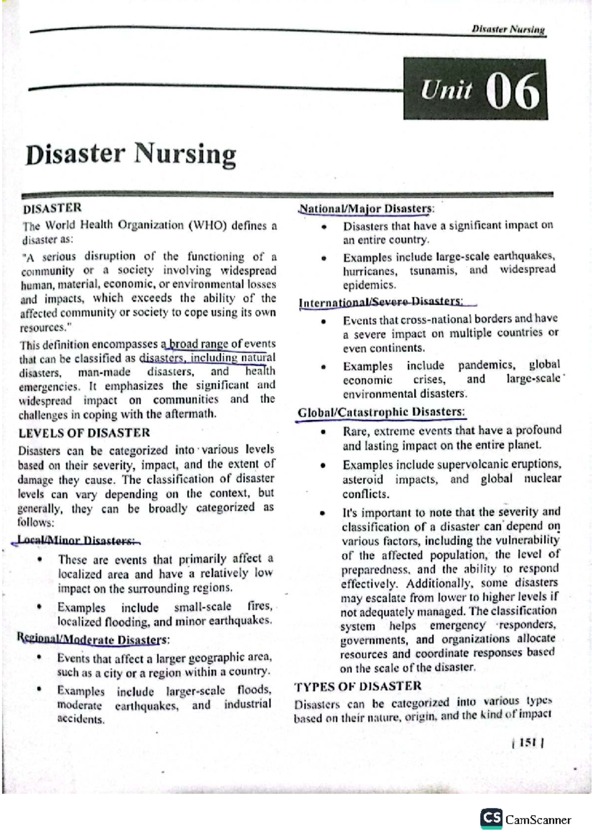 Disaster Nursing Unit 06: Understanding Disasters and Their Management ...