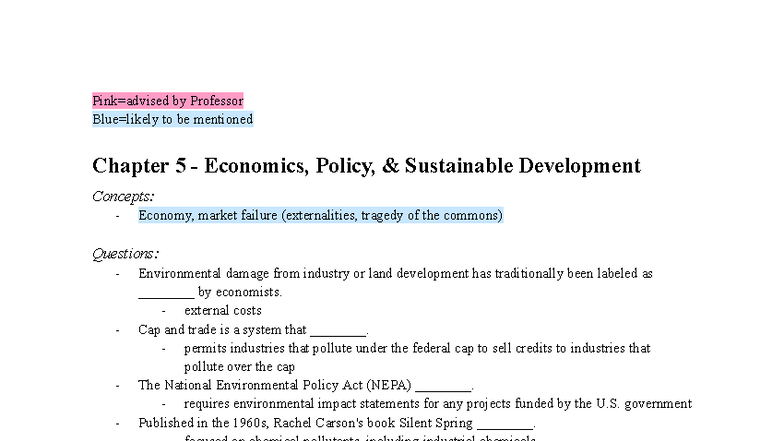 Environmental Science Notes: Chapters 5-8 & Exam Prep (ENV 101) - Studocu