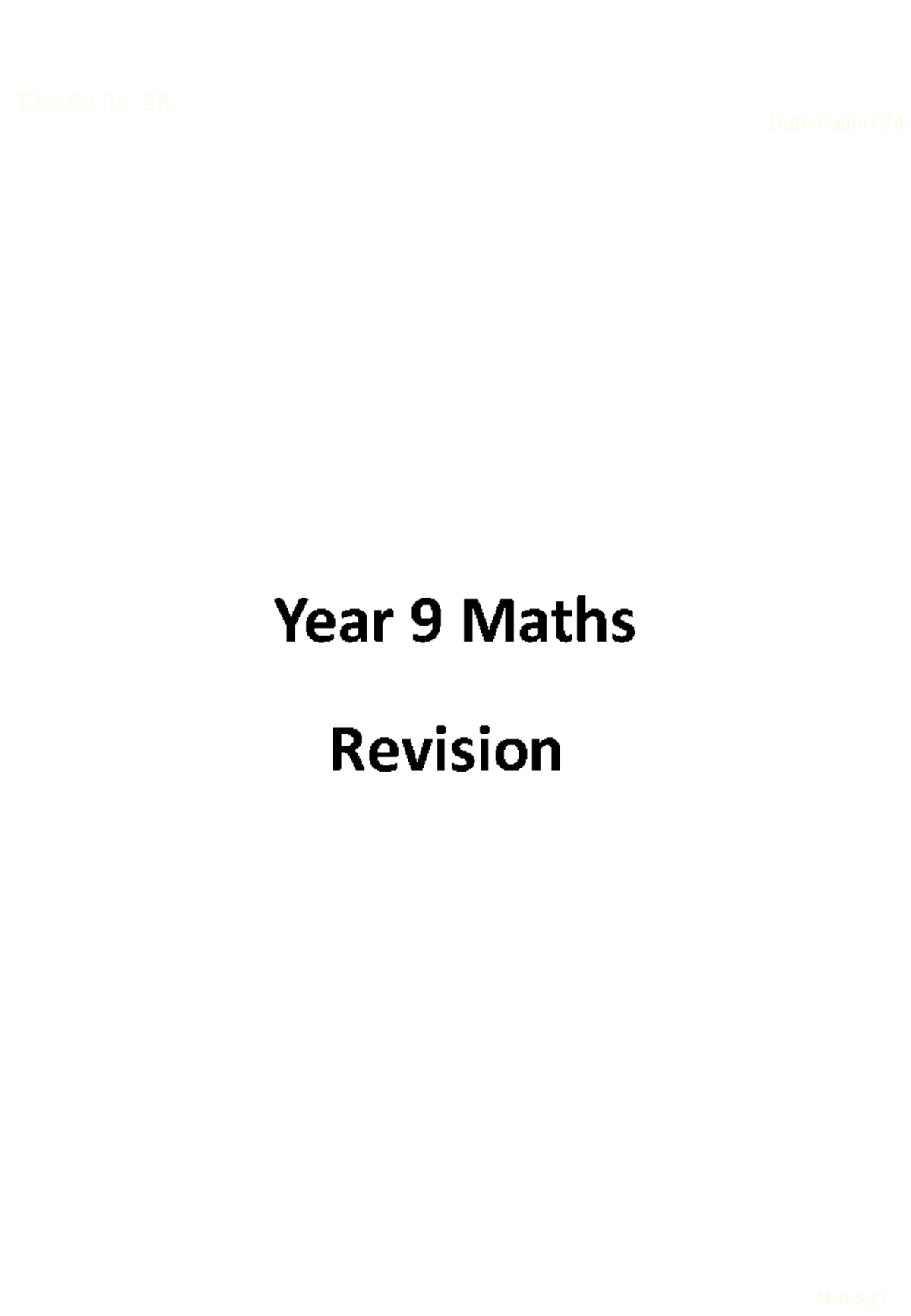Year 9 Maths Revision: Reasoning with Graphs and Shapes - Studocu