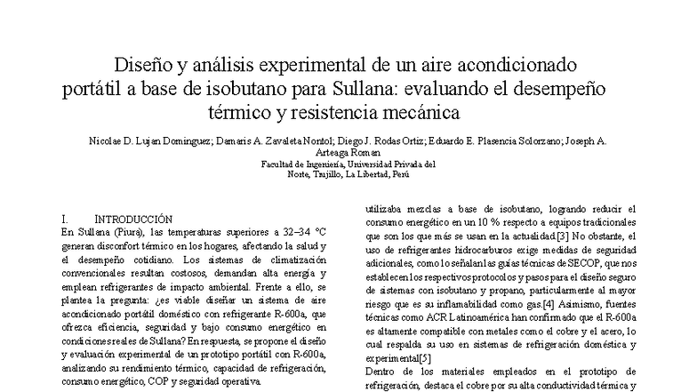 Diseño y Evaluación de un Aire Acondicionado Portátil con Isobutano ...