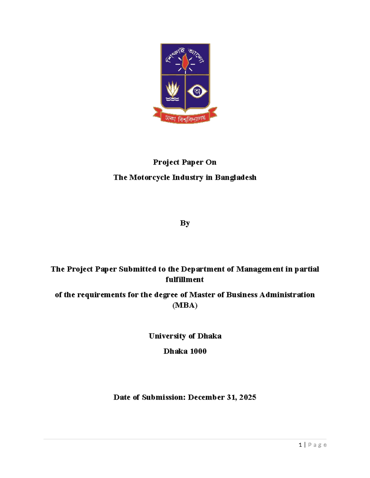 Project Paper: Analyzing the Motorcycle Industry in Bangladesh (MBA ...