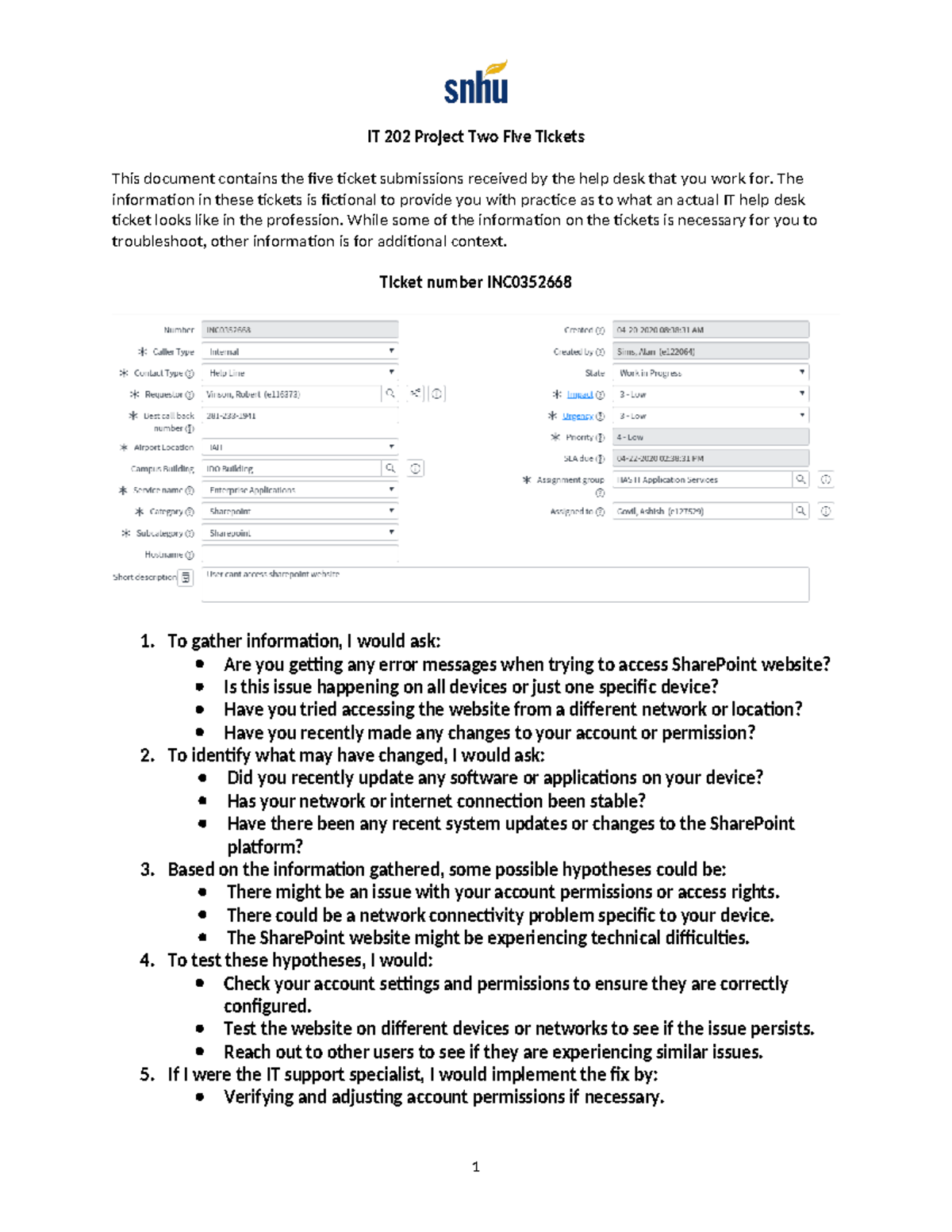 IT 202 Mod 5 Project: Help Desk Ticket Submissions Analysis - Studocu