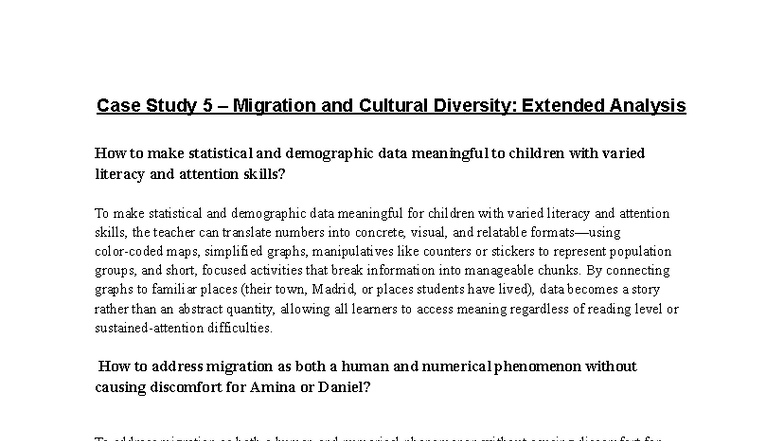 Case Study 5: Migration & Cultural Diversity - Strategies for Inclusive ...