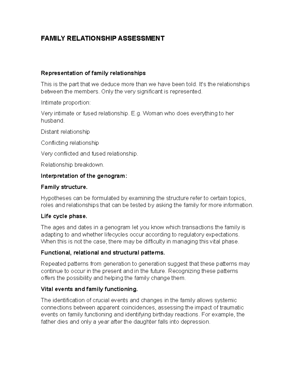 Family relationship assessment - FAMILY RELATIONSHIP ASSESSMENT ...