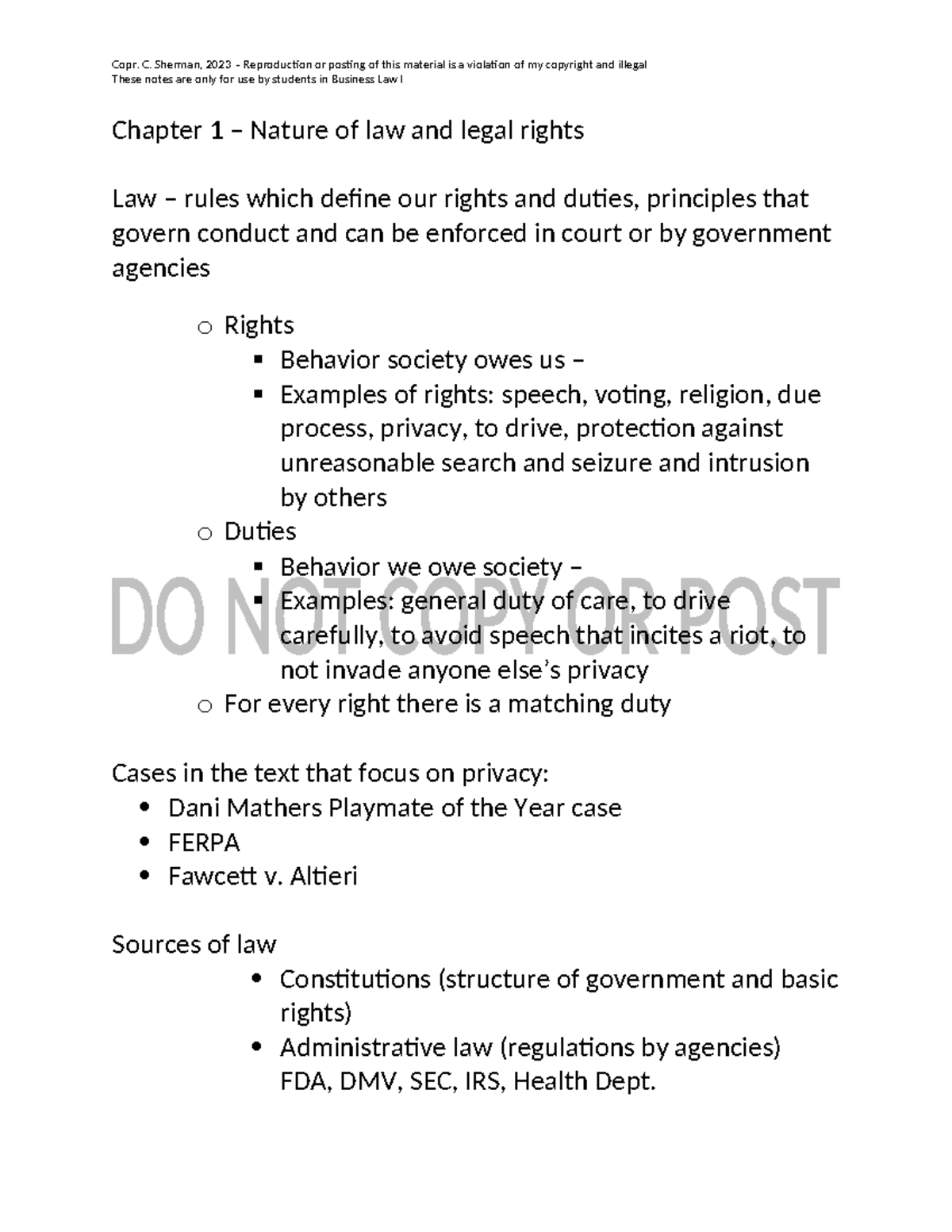Business Law I - Comprehensive Notes on Legal Concepts & Ethics - Studocu