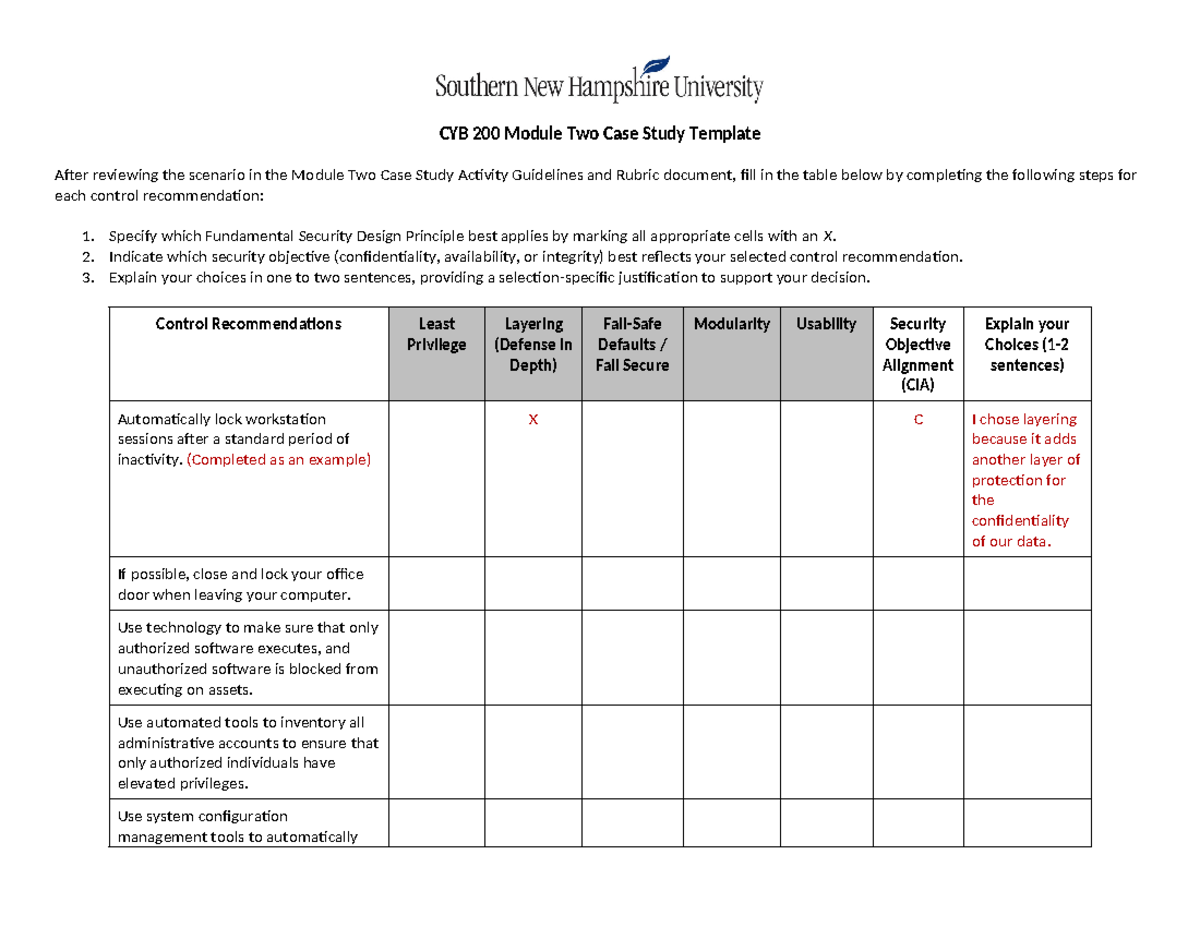 CYB 200 Module Two Case Study Template - CYB 200 Module Two Case Study ...