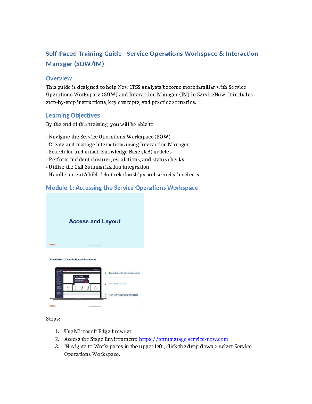 Training Guide for Service Operations Workspace & Interaction Manager ...