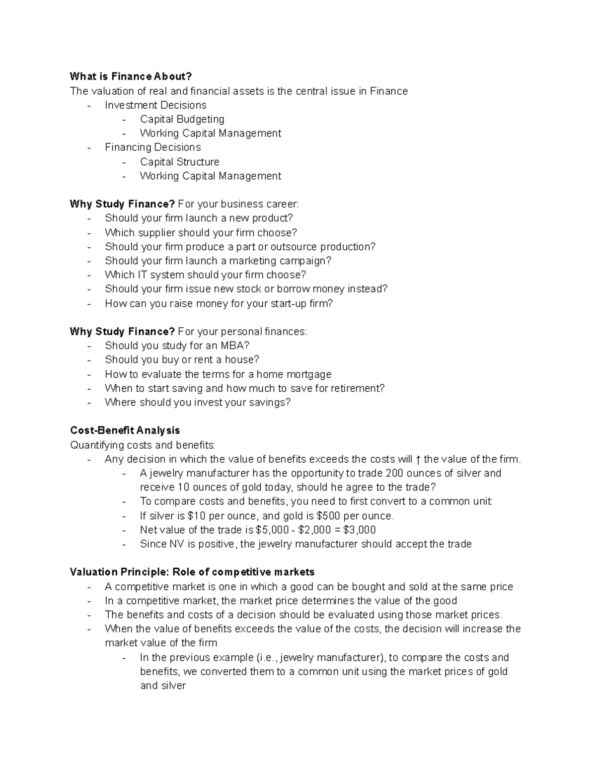 Finance 101: Understanding the Valuation Principle and Its Applications ...