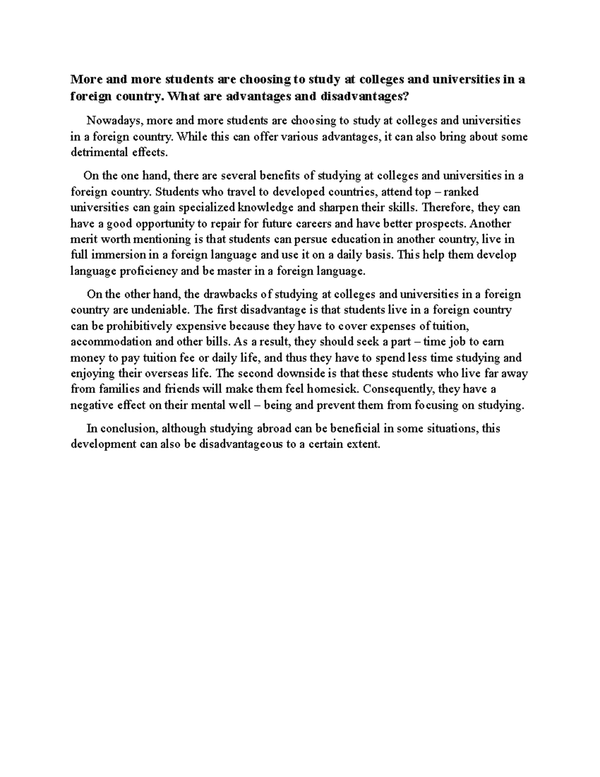 Advantages and Disadvantages of Studying Abroad: A Comprehensive Analysis - Studocu