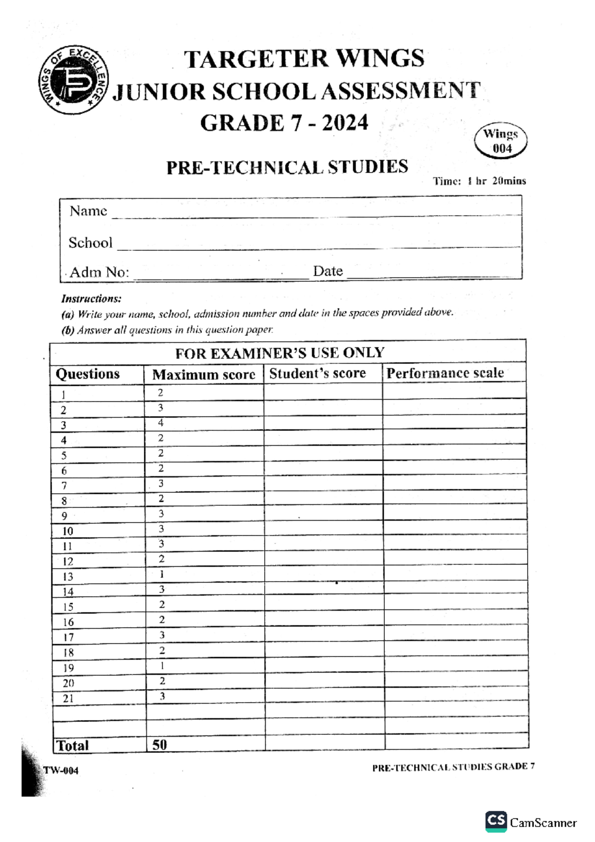 G7 PRE TECH T 2024 Teacher - OF EXCELL TARGETER WINGS LIMITED P ENG ...