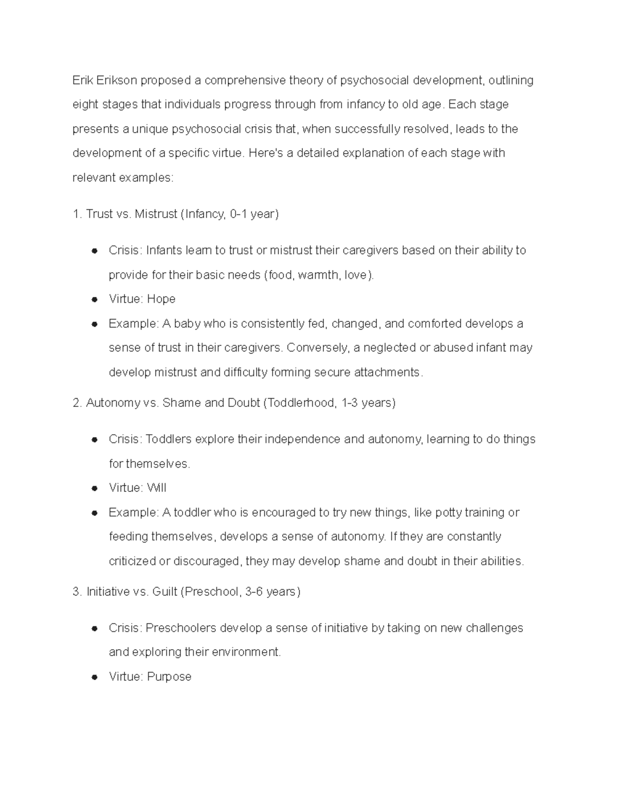 Erikson's Psychosocial Development: Stages & Examples Explained - Studocu