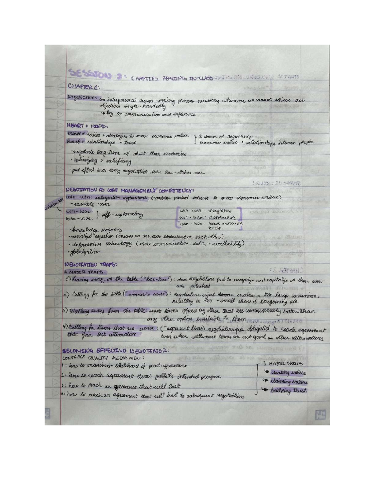 ORGB325: Session 2 Notes on Negotiation Strategies and Skills - Studocu