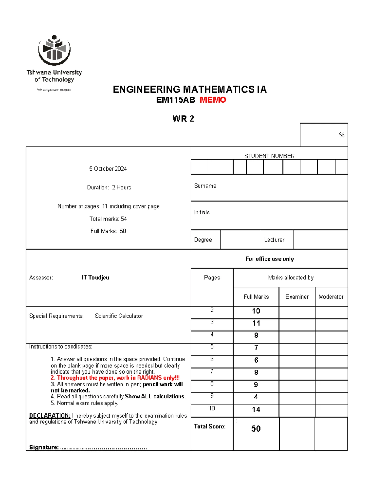 Grade 12 EC Maths September 2024 Exam Paper 1 and Memo - Studocu