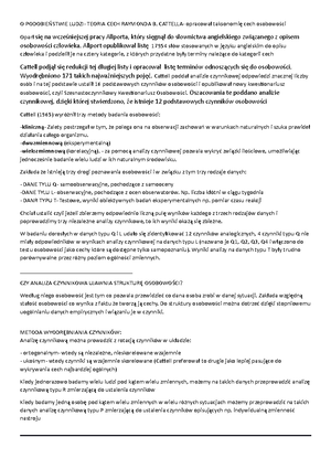 Teorie osobowości Allport - Teorie osobowości Gordon Allport i pojęcie cechy; „Pojęcie cechy ...