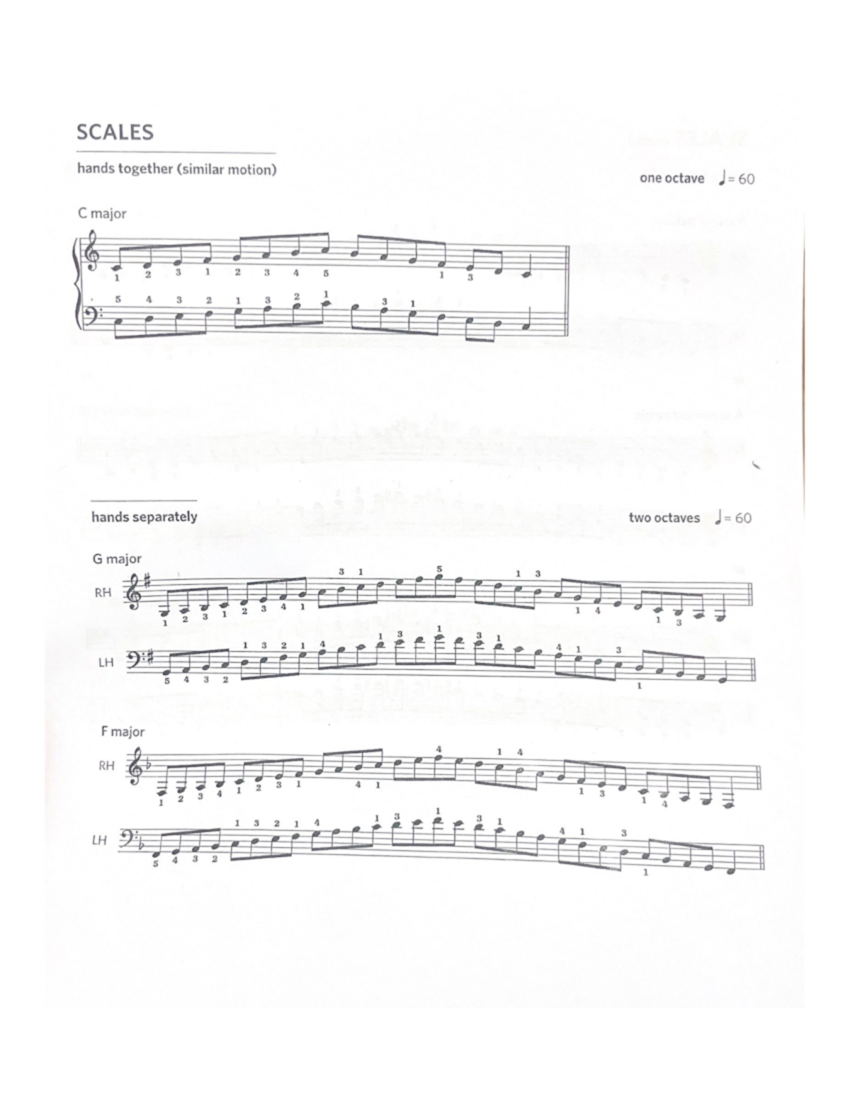 SCALES: Hands Together & Separately in C and G Major - Studocu