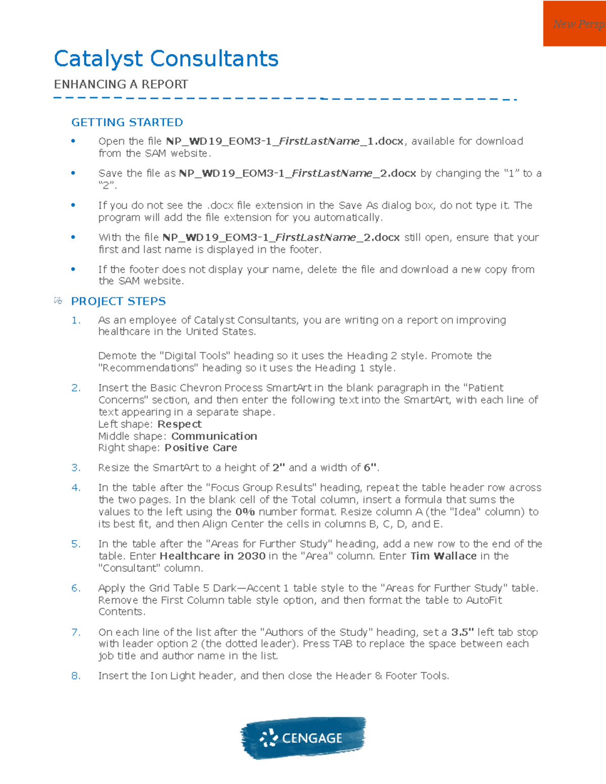 Instructions NP WD19 EOM3-1 - Catalyst Consultants ENHANCING A REPORT ...