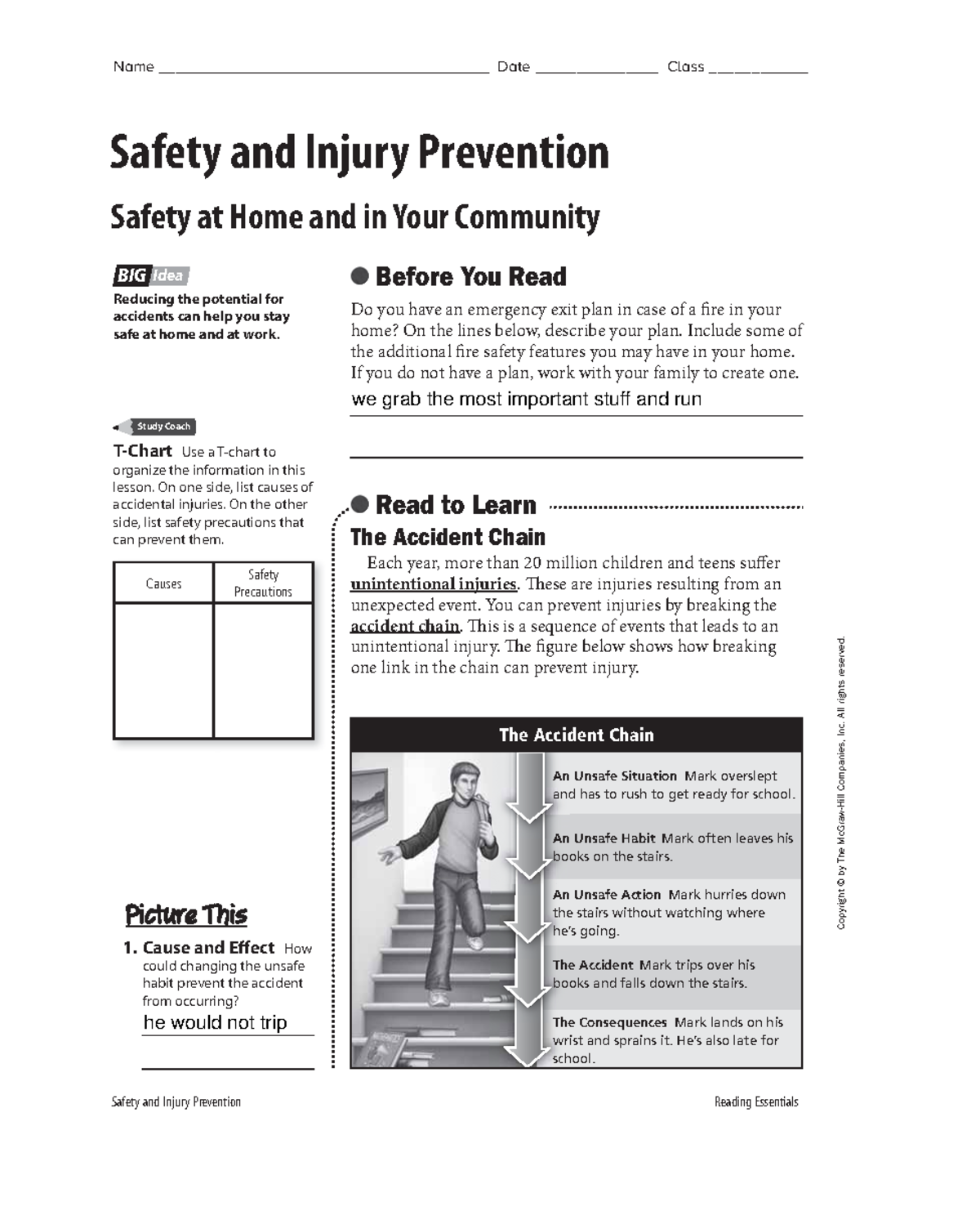 Safety and Injury Prevention: Home and Community Guidelines (Class ...
