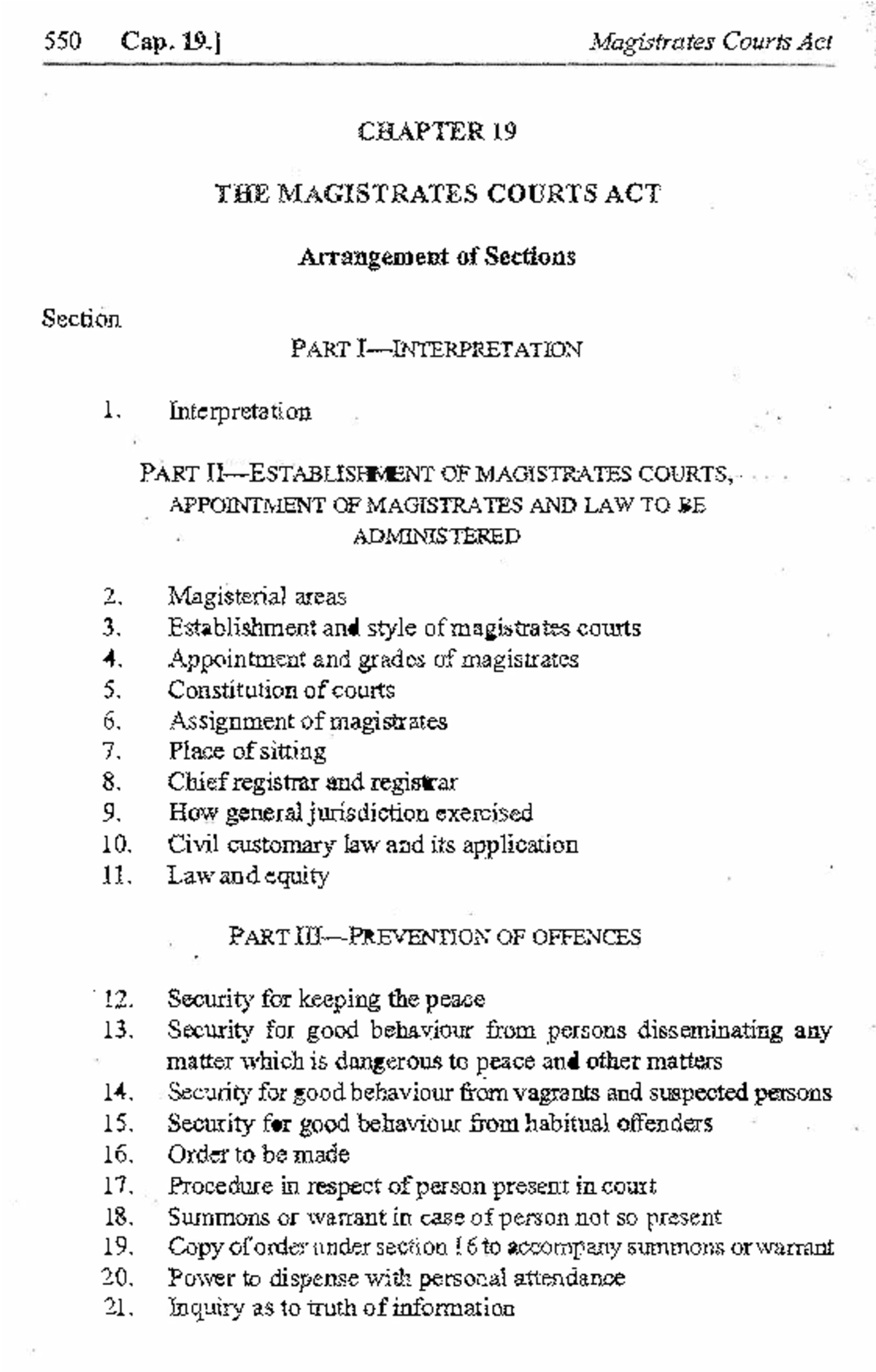 Magistrates Courts Act Cap. 19: Comprehensive Overview and Provisions ...